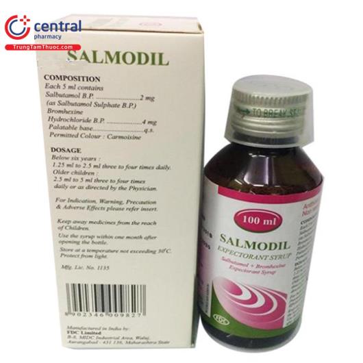 Thuốc Salmodil Expectorant Syrup - Thuốc làm giãn cơ trơn phế quản