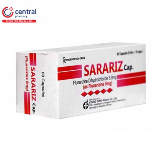 Thuốc Sarariz Cap. 5mg - Thuốc trị đau nửa đầu, chóng mặt tiền đình
