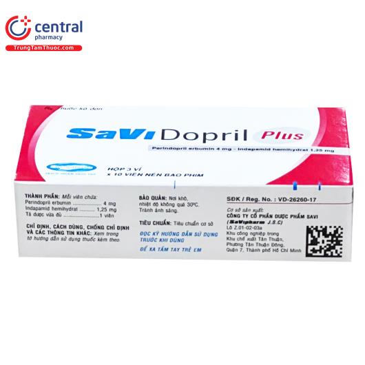 Thuốc Savi Dopril Plus điều trị cao huyết áp vô căn