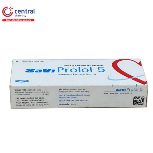 [CHÍNH HÃNG] Thuốc Savi Prolol 5: tác dụng, chỉ định, liều dùng