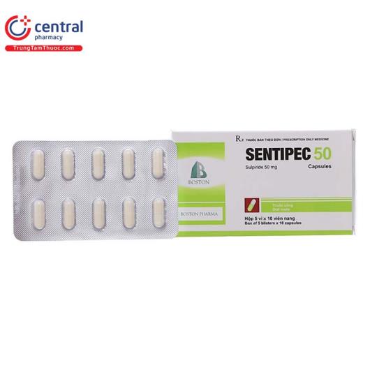 Thuốc Sentipec 50 ( Sulpiride 50mg): tác dụng, liều dùng, giá bán