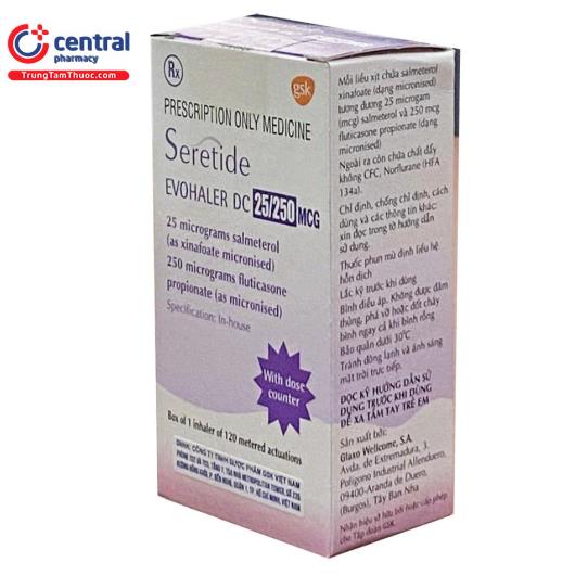 Thuốc xịt hen phế quản Seretide Evohaler 25/250: Tác dụng, cách dùng