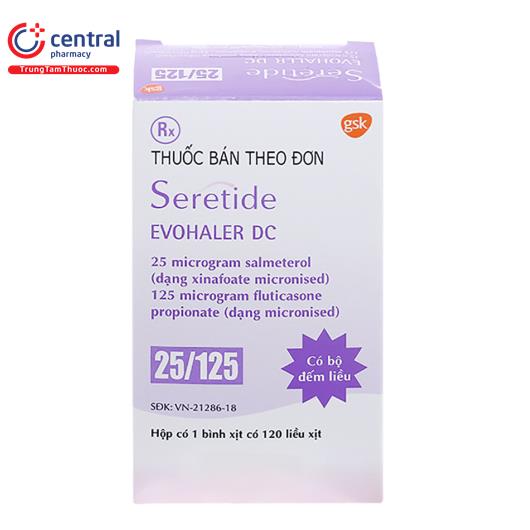 Thuốc Seretide Evohaler DC 25/125 điều trị các bệnh đường hô hấp