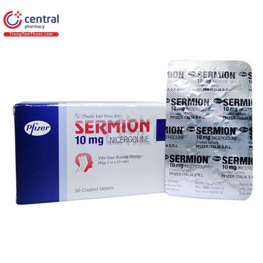 Thuốc Sermion 10mg điều trị thiểu năng tuần hoàn não