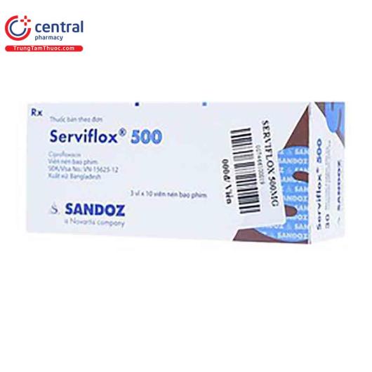 Thuốc Serviflox 500 (Hộp 30 viên): tác dụng, lưu ý khi sử dụng