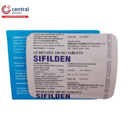 Thuốc Sifilden 100mg - điều trị rối loạn dương cương đối với nam giới