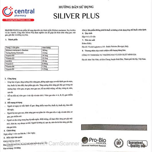 [CHÍNH HÃNG] Thuốc Siliver Plus Erbex - Bảo vệ gan hiệu quả