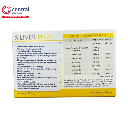 [CHÍNH HÃNG] Thuốc Siliver Plus Erbex - Bảo vệ gan hiệu quả