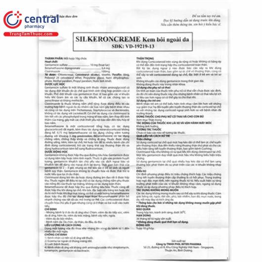 Thuốc Silkeron Creme 10g điều trị viêm da, eczema