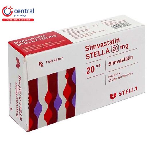 [CHÍNH HÃNG] Thuốc Simvastatin Stella 20mg - Thuốc hạ mỡ máu