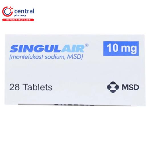 Viên nén bao phim Singulair 10mg dự phòng và điều trị hen mạn tính