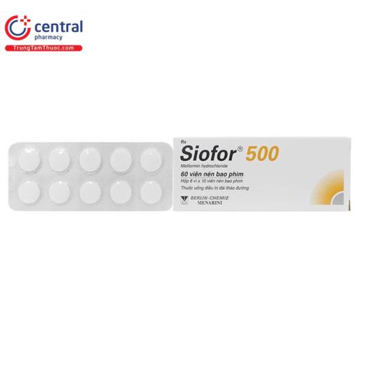 Thuốc Siofor 500 (Hộp 60 viên) điều trị hiệu quả tiểu đường type 2