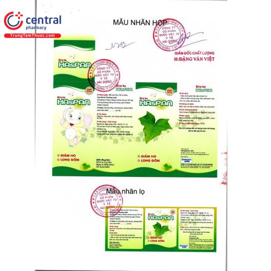 [CHÍNH HÃNG] Siro ho Haspan 80ml giảm các cơn ho, tiêu nhầy