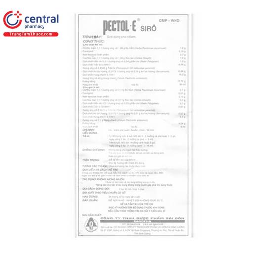 [CHÍNH HÃNG] Thuốc Pectol-E Sirô chai 90ml bảo vệ sức khỏe cho bé
