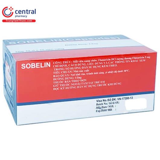 Thuốc Sobelin 5mg - Thuốc trị đau nửa đầu, chóng mặt tiền đình