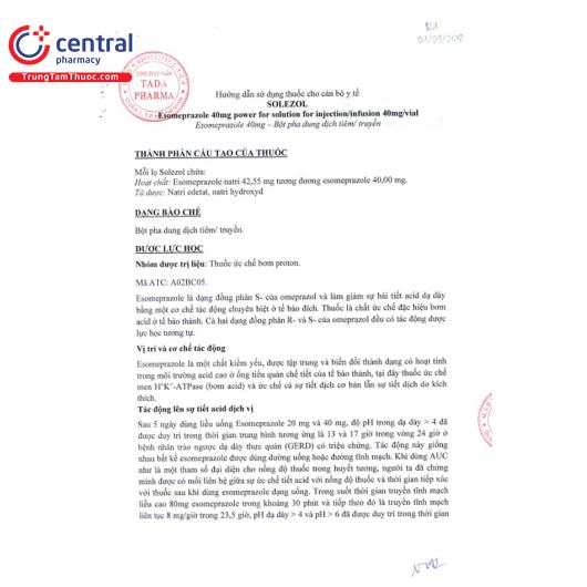 [CHÍNH HÃNG] Thuốc Solezol điều trị viêm loét dạ dày