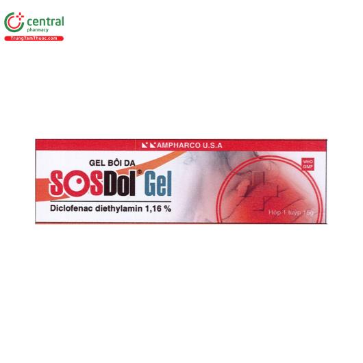 Thuốc Sosdol gel 1.16% giảm đau và kháng viêm tại chỗ trong tổn thương gân