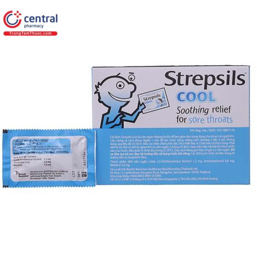 [CHÍNH HÃNG] Viên ngậm Strepsils Cool (100 viên) trị ho, đau họng