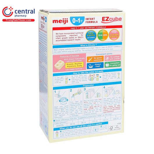 Sữa Meiji Infant Formula EZcube công thức sữa mẹ từ Nhật Bản