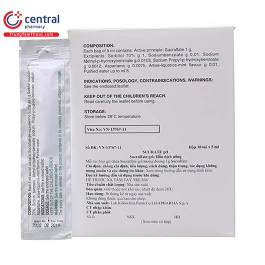 Thuốc Sucrate gel - Thuốc điều trị viêm loét dạ dày tá tràng