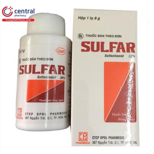 Thuốc bột rắc vết thương Sulfar 8g: tác dụng và giá bán