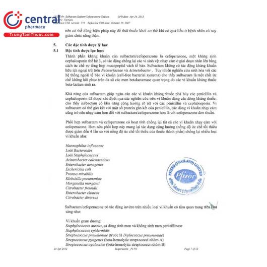 [CHÍNH HÃNG] Thuốc Sulperazone 1gm: điều trị nhiễm khuẩn hiệu quả