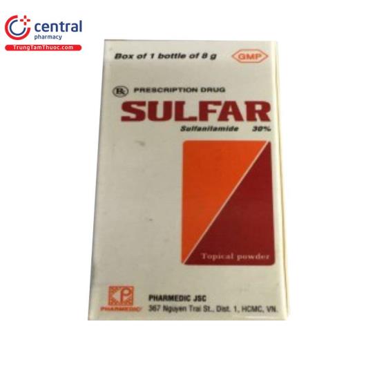 Thuốc bột rắc vết thương Sulfar 8g: tác dụng và giá bán