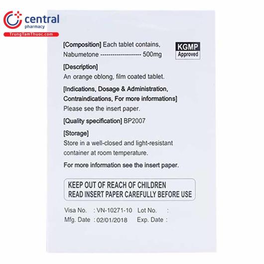 [CHÍNH HÃNG] Thuốc Suntab Tablet 500mg điều trị viêm xương khớp