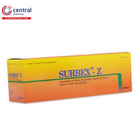 Thuốc Surbex-Z - viên uống bổ sung kẽm và vitamin