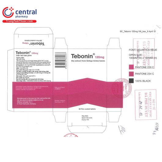 [CHÍNH HÃNG] Thuốc Tebonin 120mg điều trị suy tuần hoàn não