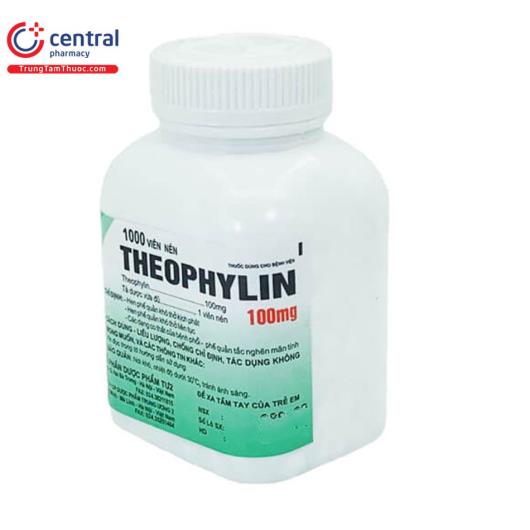 Thuốc Theophylin 100mg (lọ 1000 viên) Dược TW2: thuốc giãn phế quản