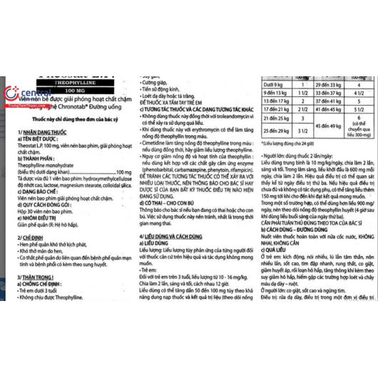 Thuốc Theostat LP100mg - Thuốc điều trị hen phế quản