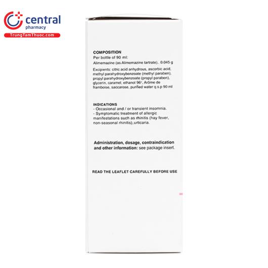 Thuốc Theralene Sirô - thuốc điều trị biểu hiện của dị ứng