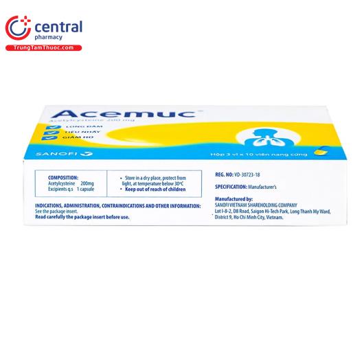 [CHÍNH HÃNG] Thuốc Acemuc 200mg (viên) - Giúp tiêu nhầy đường hô hấp