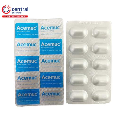 [CHÍNH HÃNG] Thuốc Acemuc 200mg (viên) - Giúp tiêu nhầy đường hô hấp