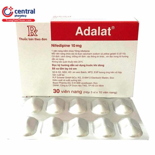 Thuốc hạ áp khẩn cấp Adalat 10mg: tác dụng, chỉ định, liều dùng