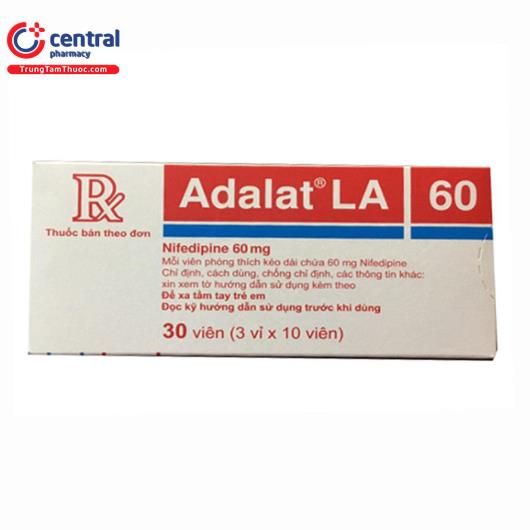 Thuốc Adalat LA 60mg: tác dụng, liều dùng và giá bán