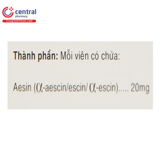 [CHÍNH HÃNG]Thuốc Aescin 20mg : Điều trị giãn tĩnh mạch