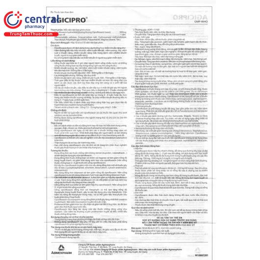 [CHÍNH HÃNG] Thuốc Agicipro 500mg điều trị nhiễm khuẩn nặng