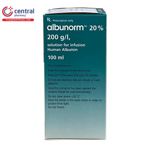 [CHÍNH HÃNG] Thuốc Albunorm 20% 100ml điều trị giảm Albumin huyết