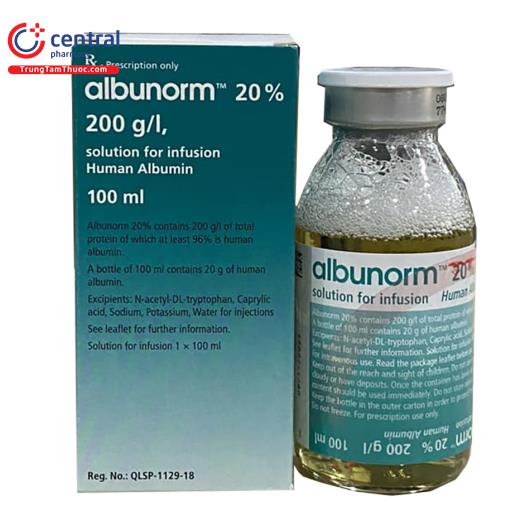 [CHÍNH HÃNG] Thuốc Albunorm 20% 100ml điều trị giảm Albumin huyết