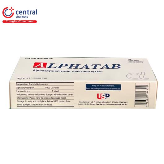 [CHÍNH HÃNG] Thuốc Alphatab 8400 USP chống viêm, giảm phù nề