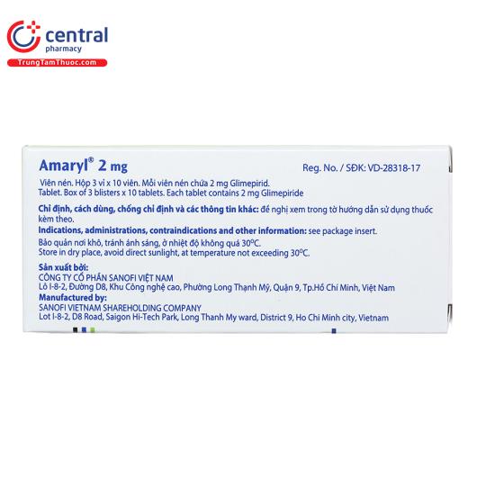 Thuốc Amaryl 2mg - Thuốc điều trị đái tháo đường type 2