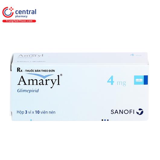 [CHÍNH HÃNG] Thuốc Amaryl 4mg - Thuốc điều trị đái tháo đường tuýp 2