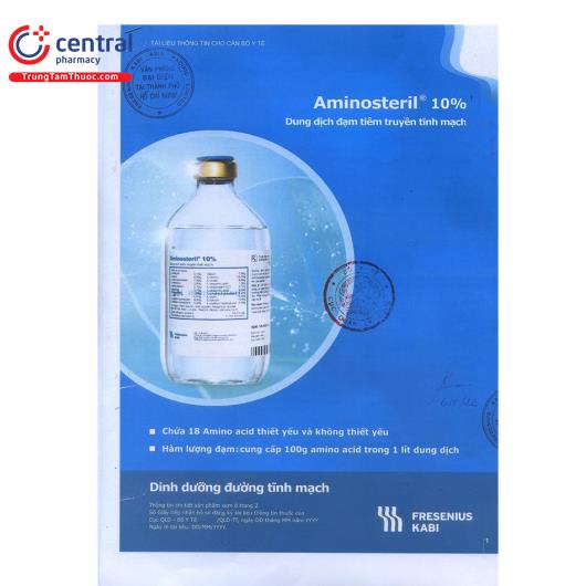 [CHÍNH HÃNG] Aminosteril 10% 500ml bổ sung các acid amin thiết yếu