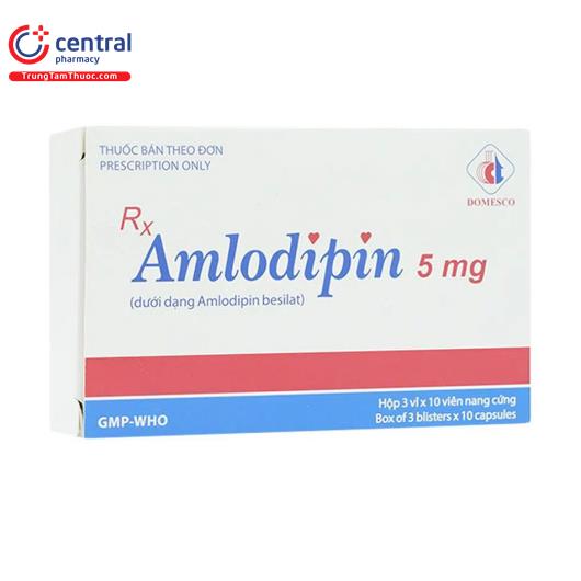 Thuốc Amlodipin 5mg Domesco: tác dụng, liều dùng, tương tác thuốc