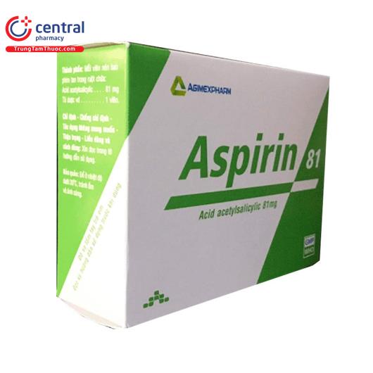 [CHÍNH HÃNG] Thuốc Aspirin 81 Agimexpharm dự phòng nhồi máu cơ tim