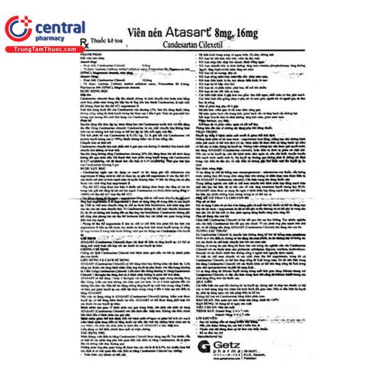 Thuốc Atasart Tablets 16mg trị cao huyết áp không rõ nguyên do