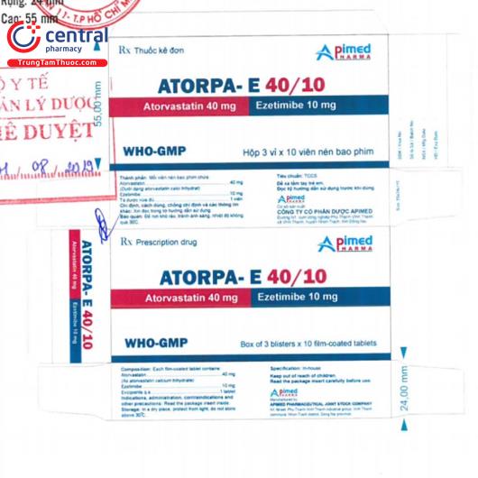 [CHÍNH HÃNG] Thuốc Atorpa-E 40/10 phòng ngừa bệnh tim mạch