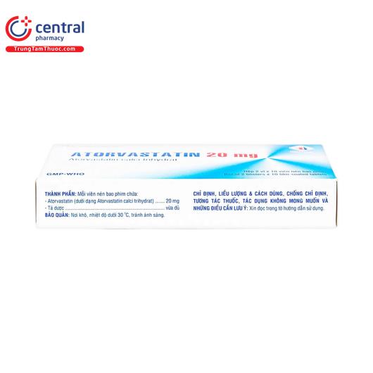 [CHÍNH HÃNG] Thuốc Atorvastatin 20 mg Domesco hạ mỡ máu hiệu quả